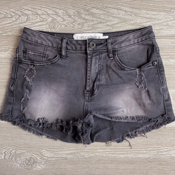 Gypsy Warrior | Shorts | Gypsy Warrior Black Distressed Denim Jean ...